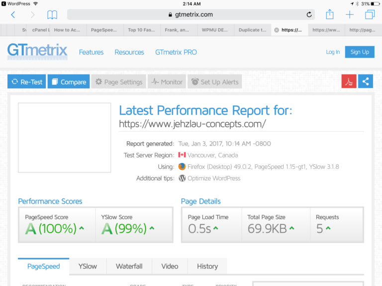 100 Pagespeed Score in GTMetrix, finally! | Jehzlau Concepts